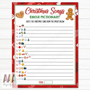 Christmas Songs Emoji Pictionary Game | Printable Christmas Game ...