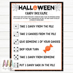Halloween Candy Dice Game | Halloween Dice Game | Halloween Candy Game ...