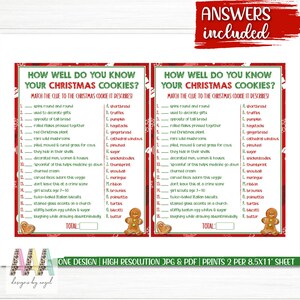 Christmas Cookie Game | Printable Christmas Game | Guess the Christmas ...