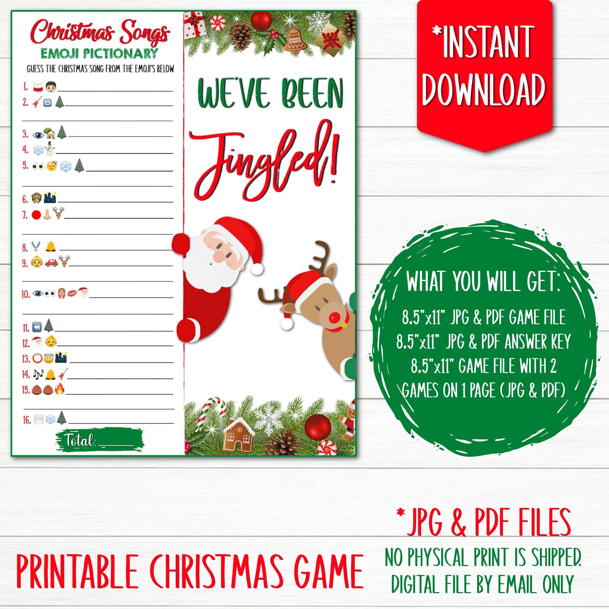 Christmas Emoji Game Printable Christmas Games Emoji Pictionary Game ...