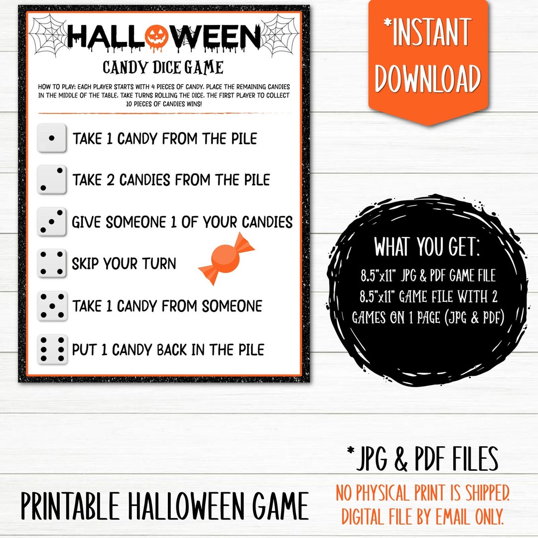 Halloween Candy Dice Game | Halloween Dice Game | Halloween Candy Game ...