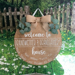 Front Door Decor Grandparent Personalized Welcome Sign Personalized ...