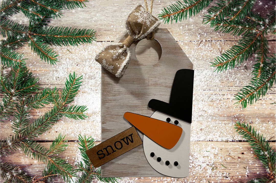 Snowman Door Tag Winter Decor Front Door Decor Holiday Decor Front Door ...