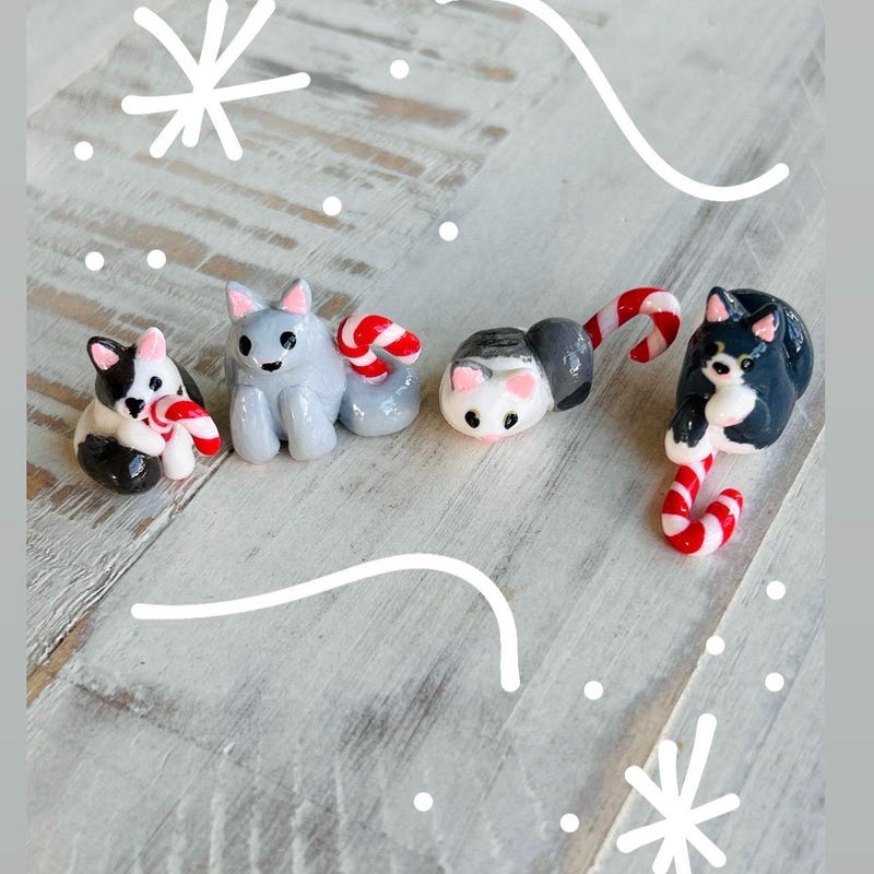 Mini Clay Tuxedo Cat - Etsy