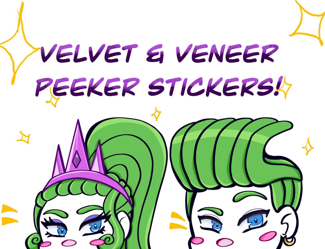 Velvet and Veneer Peeker Stickers Trolls 3 Sticker Vinyl Die Cut ...