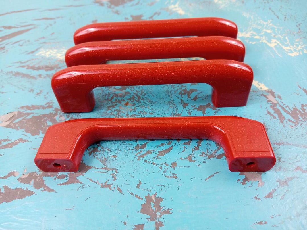 4 X Vintage Red Glitter Sparkly Cabinet Door or Drawer D Handles 96mm ...