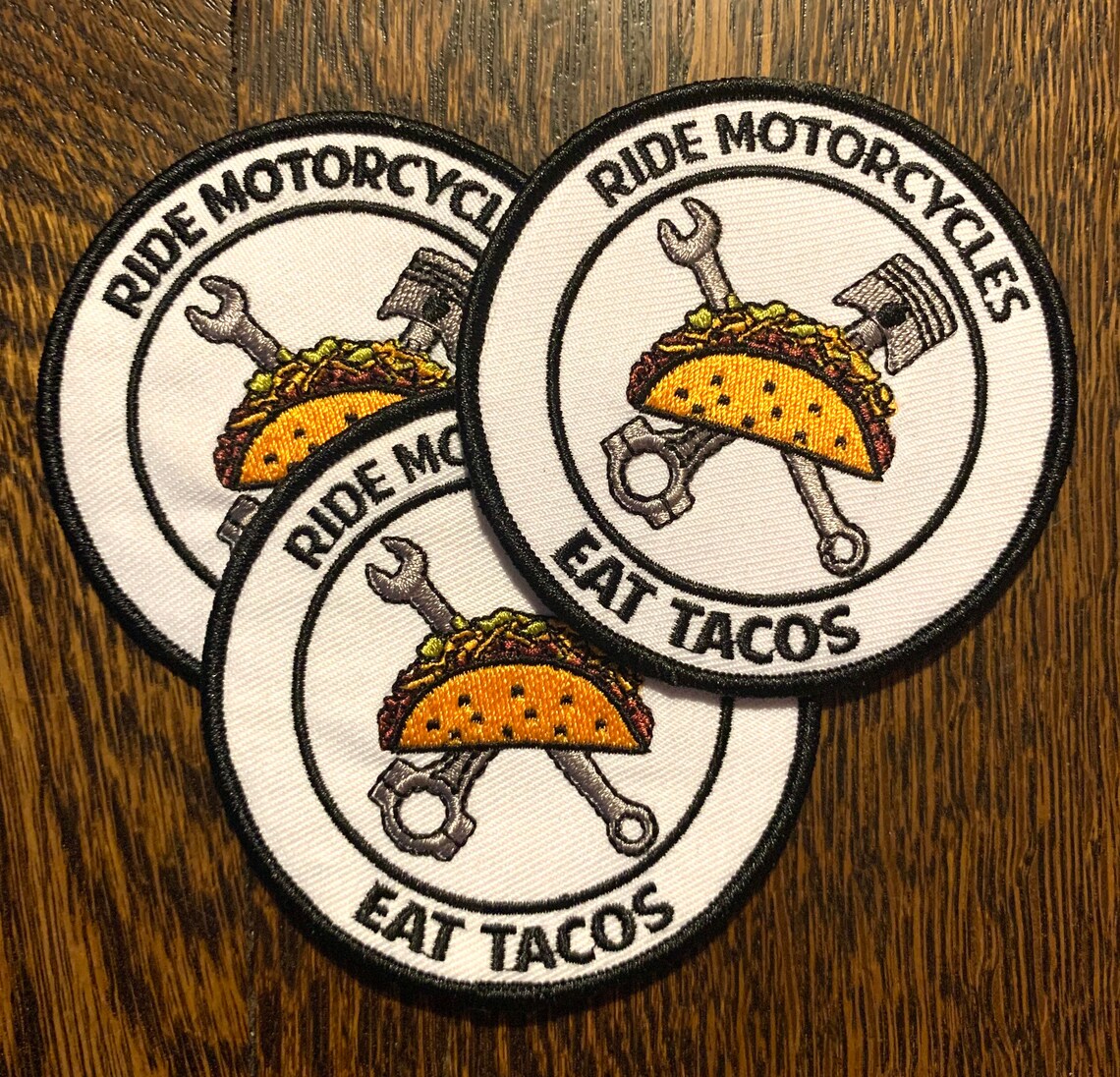 Ride Motorcycles Eat Tacos Patch / Iron on Patch / 3 - Etsy