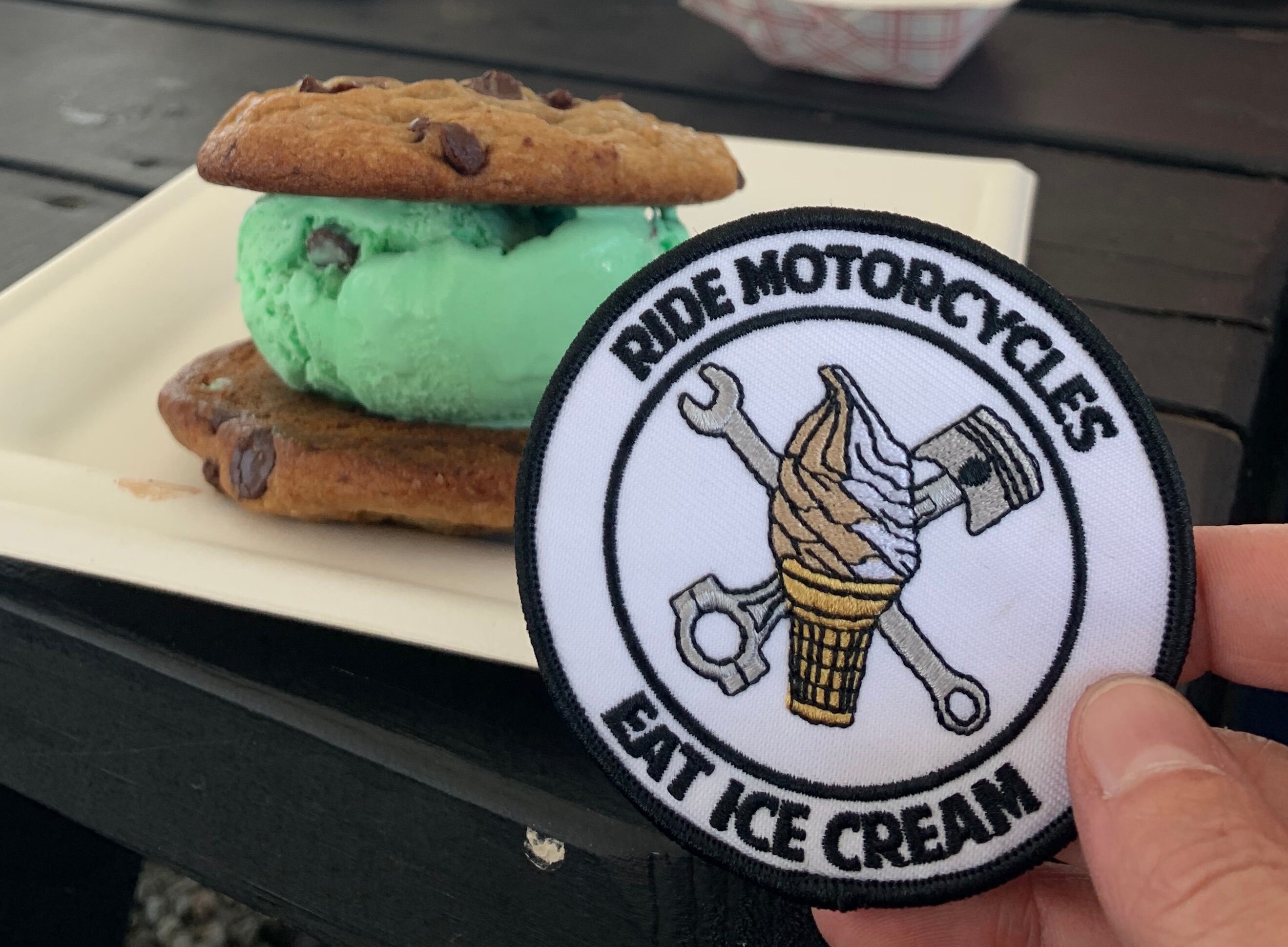 Ride Motorcycles Eat Ice Cream Patch / Iron on Patch / 3 | Etsy