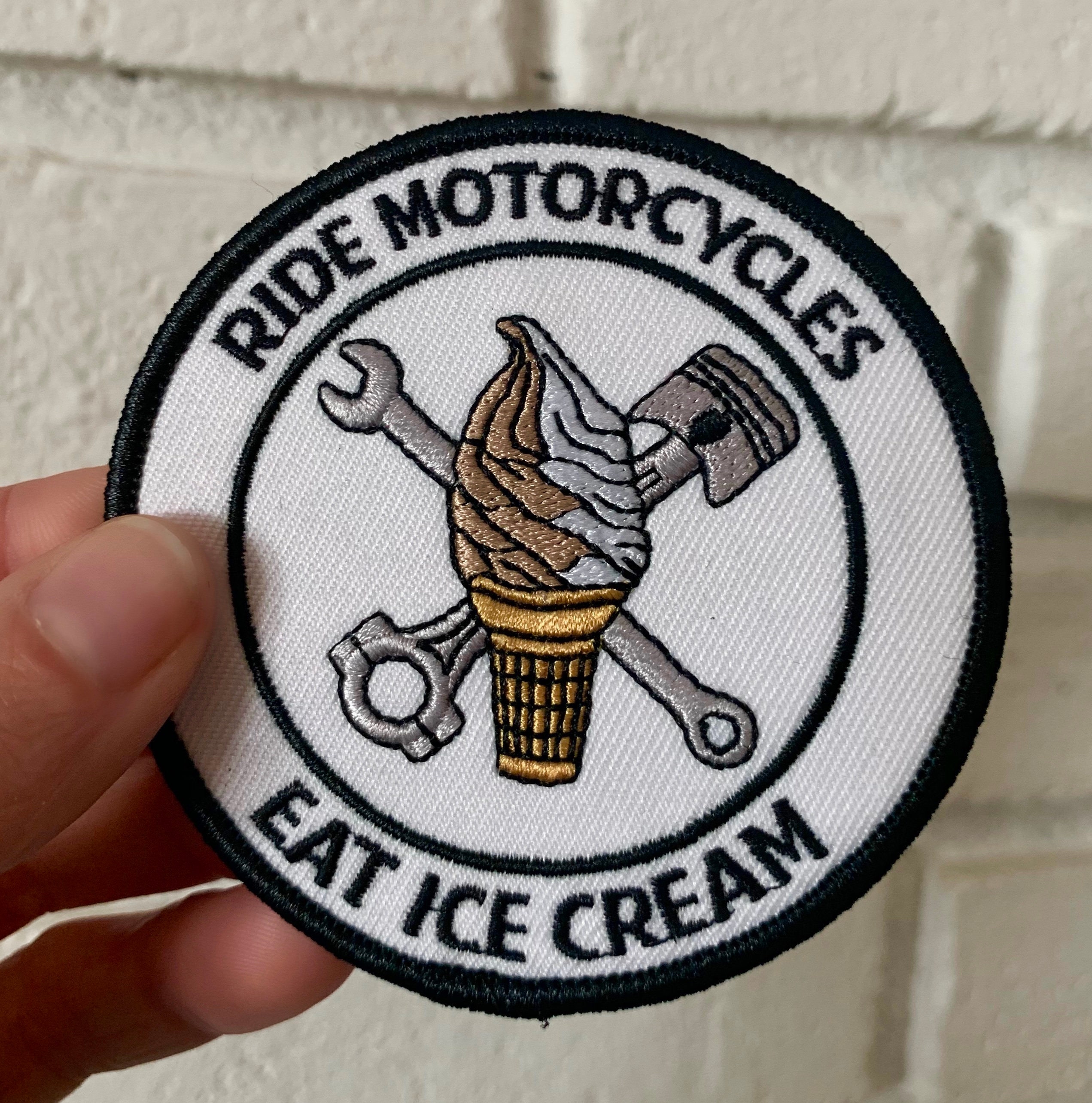 Ride Motorcycles Eat Ice Cream Patch / Iron on Patch / 3 | Etsy