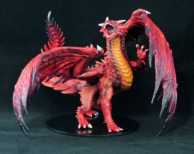 Gargantuan Red Dragon- Pathfinder Deep Cuts- Hand-painted - Etsy