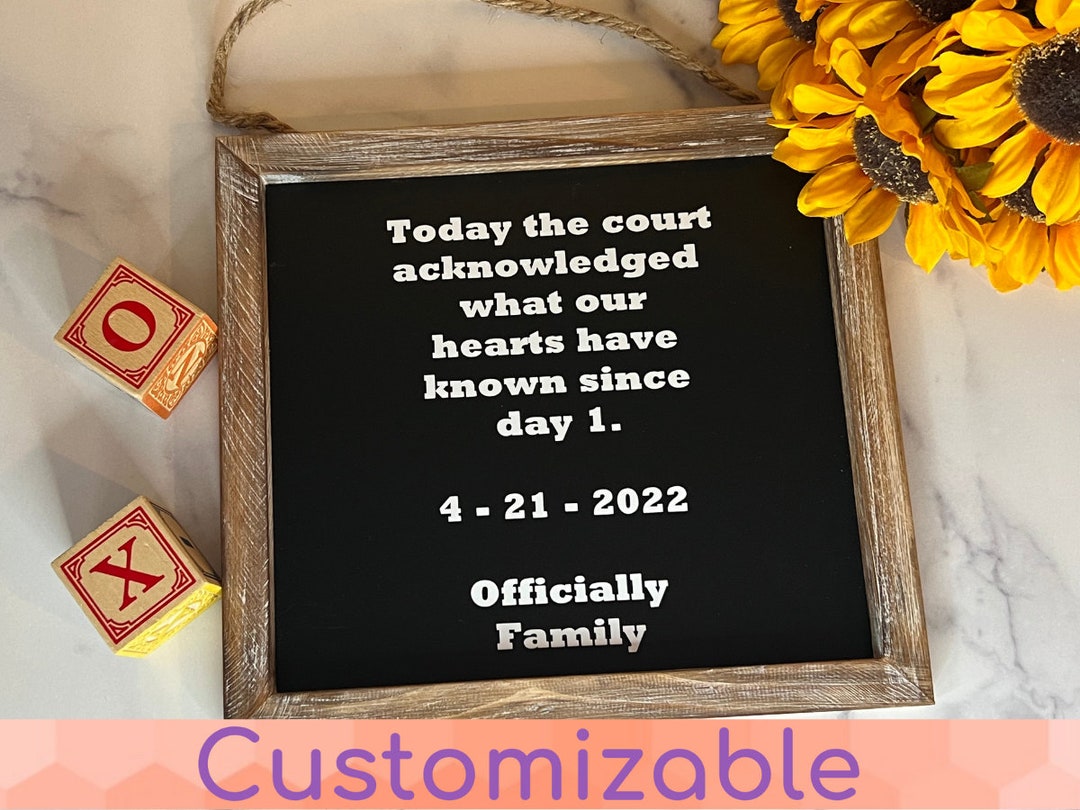Adoption Chalkboard Sign - Adoption Sign - Officially Family ...