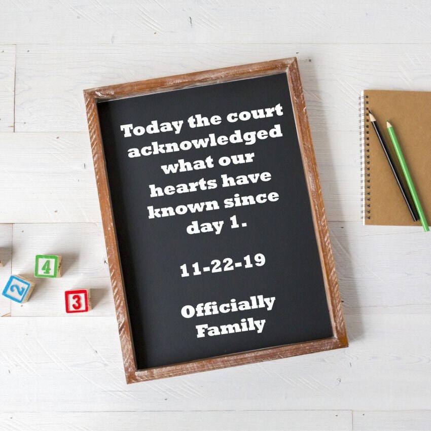 Adoption Chalkboard Sign Adoption Sign Officially Family - Etsy