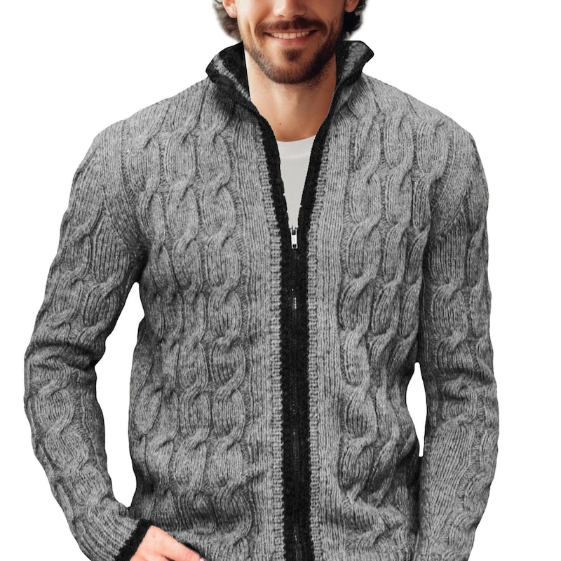 Men Cable Cardigan Chunky Yarn - Etsy