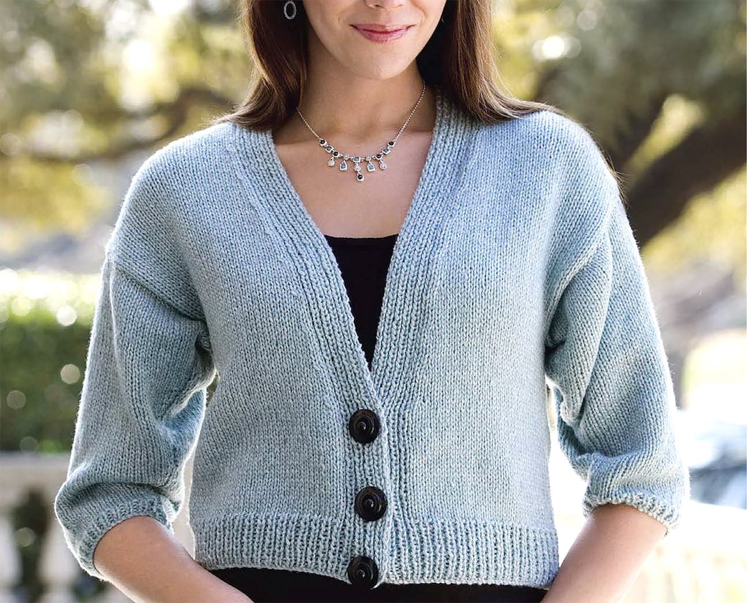 Cropped Cardigan, Easy Knitting Pattern | Women's Spring Tops | Lovely ...