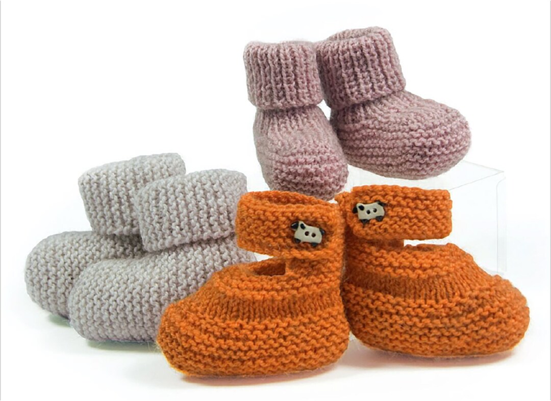 Baby Booties Easy Knitting Pattern 0 to 3 Mo. | 3 Styles for Beginners ...