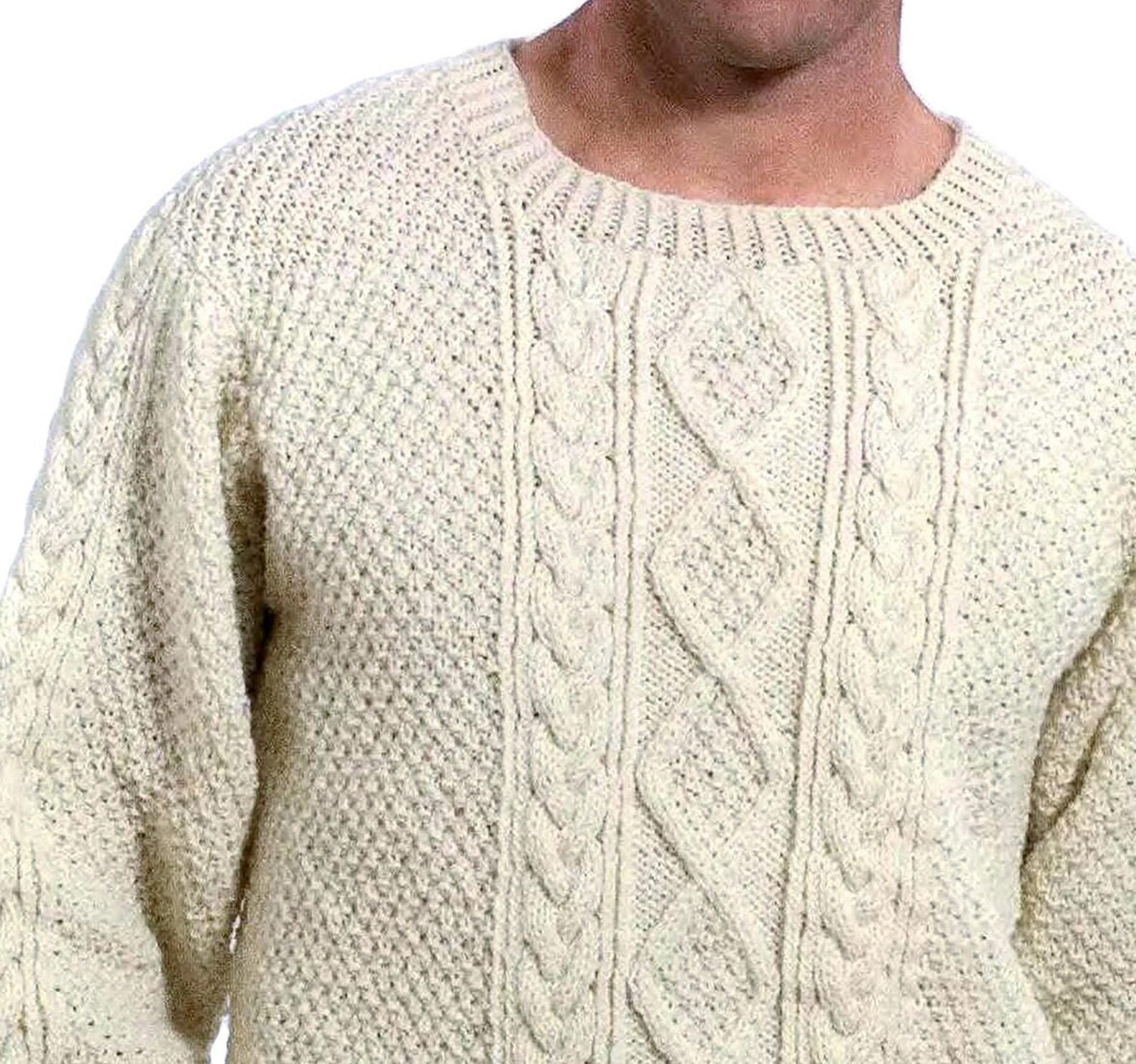 Men's Aran Sweater Pattern | Irish Fisherman Cable Knit (PDF Download ...
