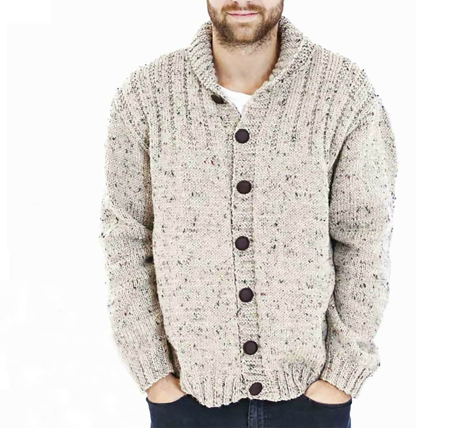 PDF Pattern Men's Jacket Shawl Collar Car Coat | Chunky Cardigan ...
