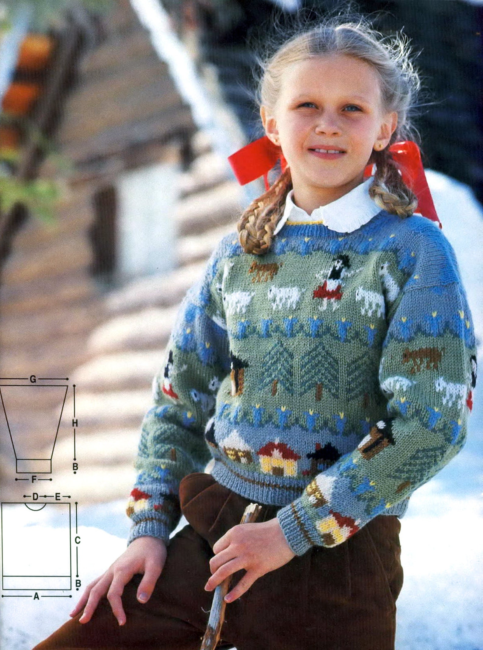 Girls Sweater Knitting Pattern PDF. Intarsia Patterns Gorgeous - Etsy