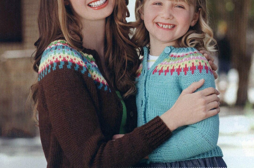 PDF Pattern Fair Isle CARDIGAN for Mom & Me Women Little - Etsy