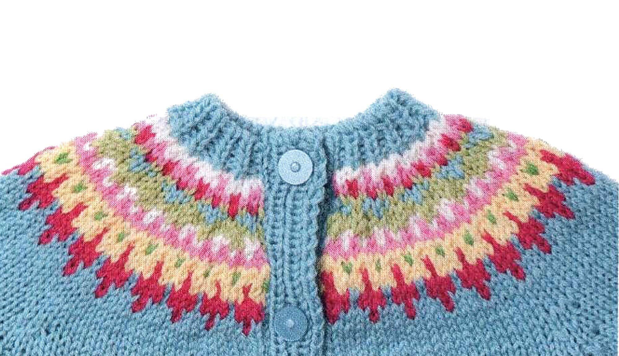 PDF Pattern Fair Isle CARDIGAN for Mom & Me Women, Little Girl Vintage ...