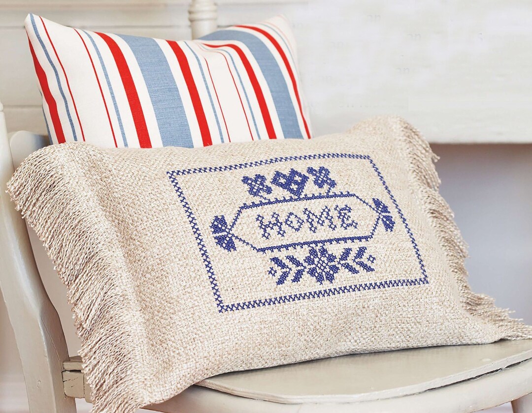 Cross Stitch Pattern Pillow | Lovely Cushion to Embroider | DIY Home ...