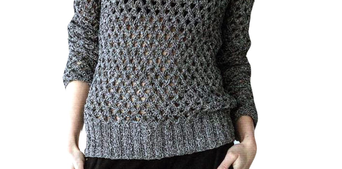 Chunky Mesh Fitted Top, Knitting Pattern | Women's Sweater Casual but ...