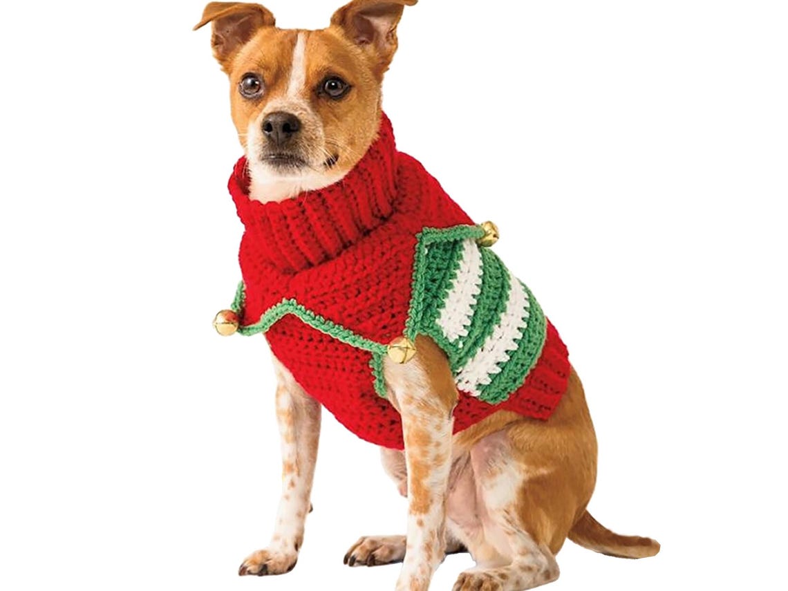 PDF Pattern Dog Christmas Sweater | Easy Crochet Pattern Xmas Elf ...