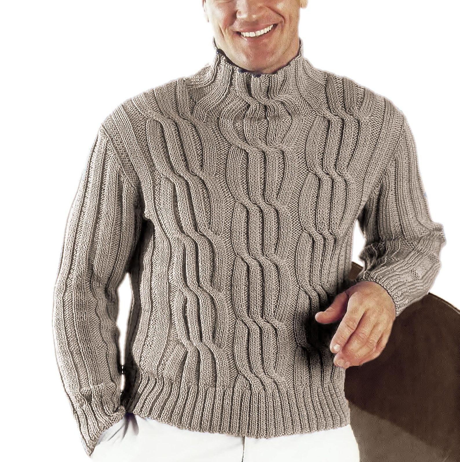 Fabulous Cropped Sweater for Men | DK Yarn Knitting Pattern Turtle Neck ...
