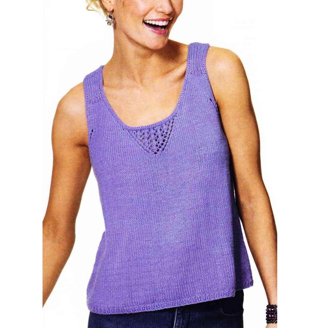 Easy Knitting Pattern Simple Tank Top | Women's Tops, Gorgeous Knitted ...