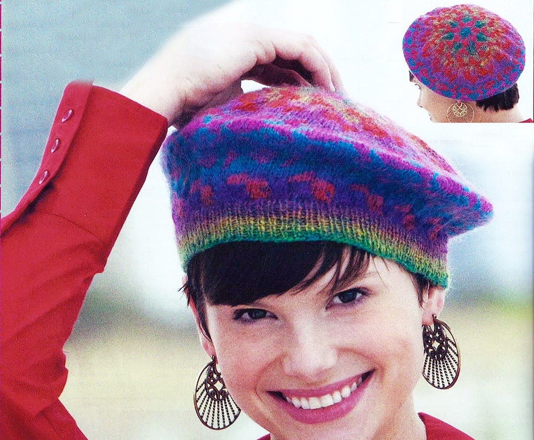 PDF Pattern Fair Isle Tam, Beret, Stranded Color Work Hat | Classic ...
