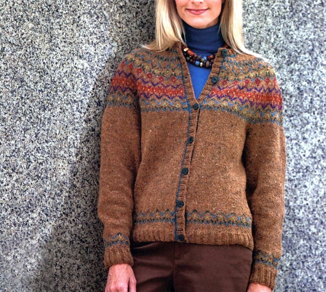 Fair Isle CARDIGAN for Women | Vintage Fair Isle Pattern Cutest Colors ...