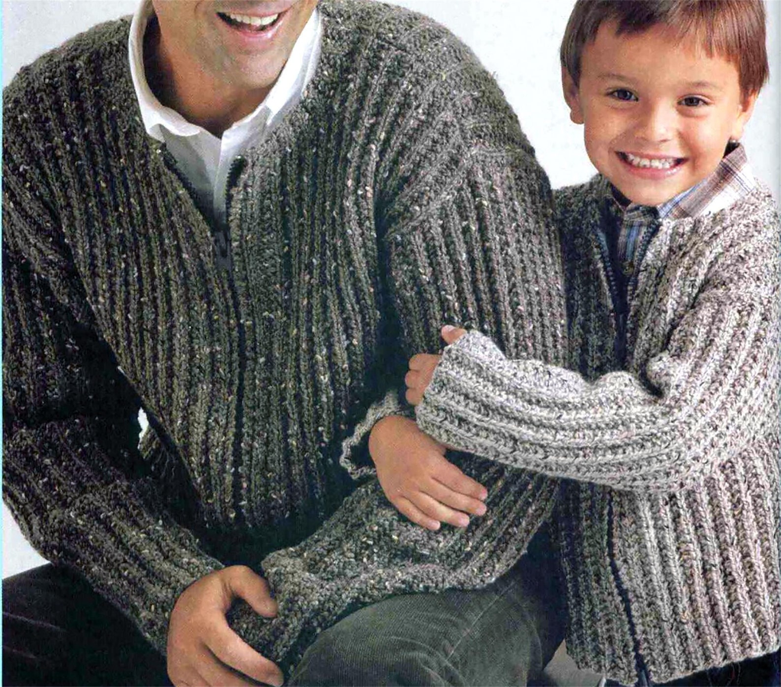 Father & Son Jackets, Zip up Fisherman Rib Cardigans | Vintage Men and ...