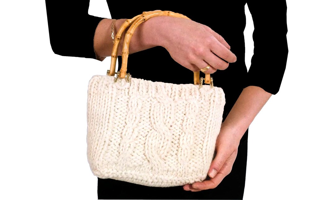 Small Handbag Aran Mini Tote | Easy Knitting Pattern, Cable Knit ...