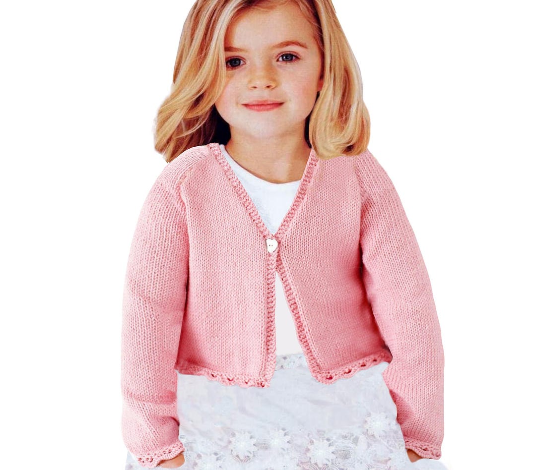 Little Girl Cardigan, Easy Knitting Pattern DK Yarn | Lovely Bolero ...