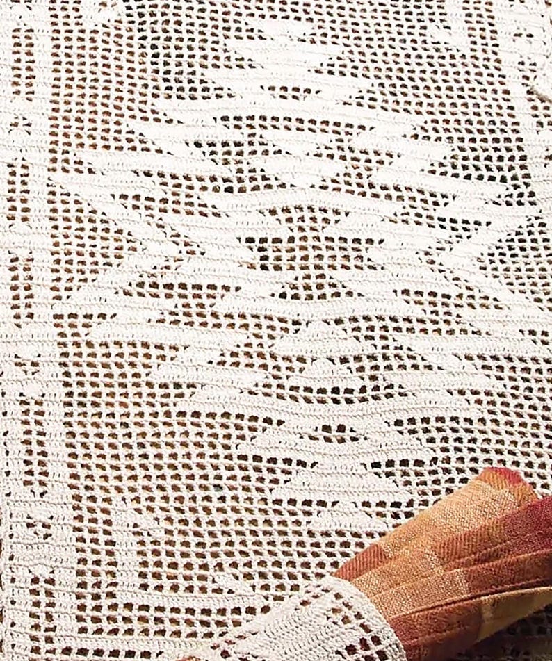 Filet Crochet Pattern Place Mat Set Southwestern, Navajo Design | FAB ...