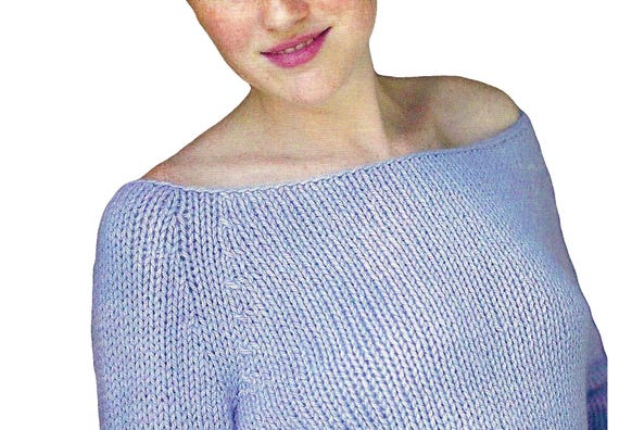 Women's Boatneck Top | Knitting Pattern | Chunky off Women's Boatneck Top | Knitting Pattern | Chunky off