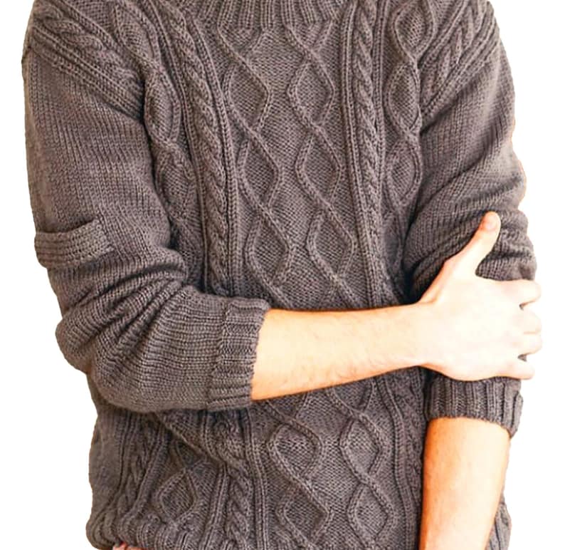 Men's Aran Sweater Pattern | Fisherman's Sweater | Classic Cable Knit ...