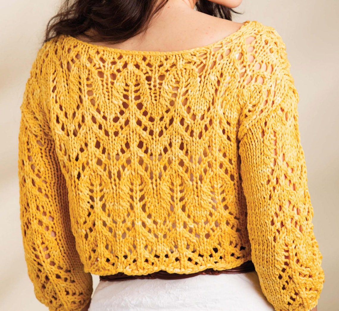Lace Sweater Knitting Pattern Women's Crop Top Lacy Tops Instant PDF ...