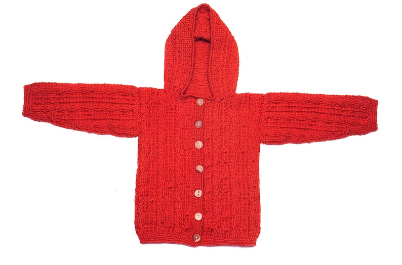 Kids Crochet Pattern Chunky Hooded Cardigan for Boys and Girls 2-6 Yrs ...
