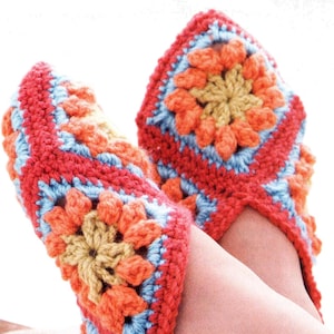 Fireside Slippers, Women's Easy Crochet Pattern | Granny Square Comfy ...