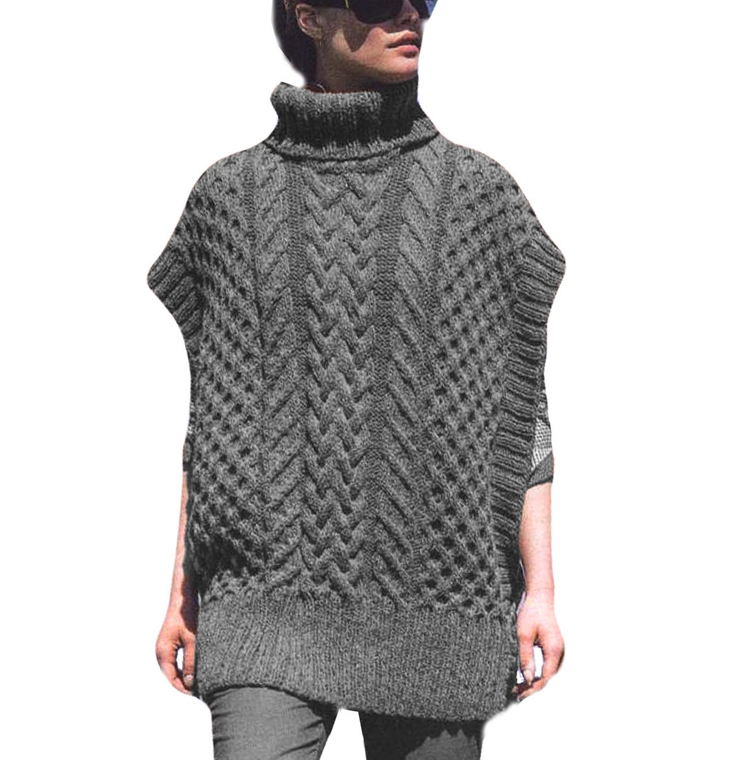 Women's Poncho | Aran Knitting Pattern, Celtic Braids Cloak | Overall ...