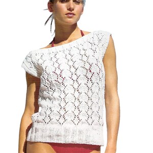 Lace Knit Tank Top Easy Knitting Pattern | Women's Summer Tops, Knitted ...