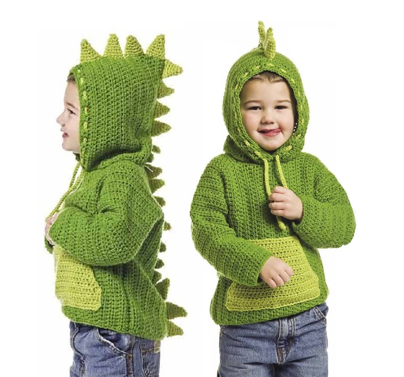 Dinosaur Hoodie With 3D Spikes Easy Crochet Pattern | Comfy Jacket for ...