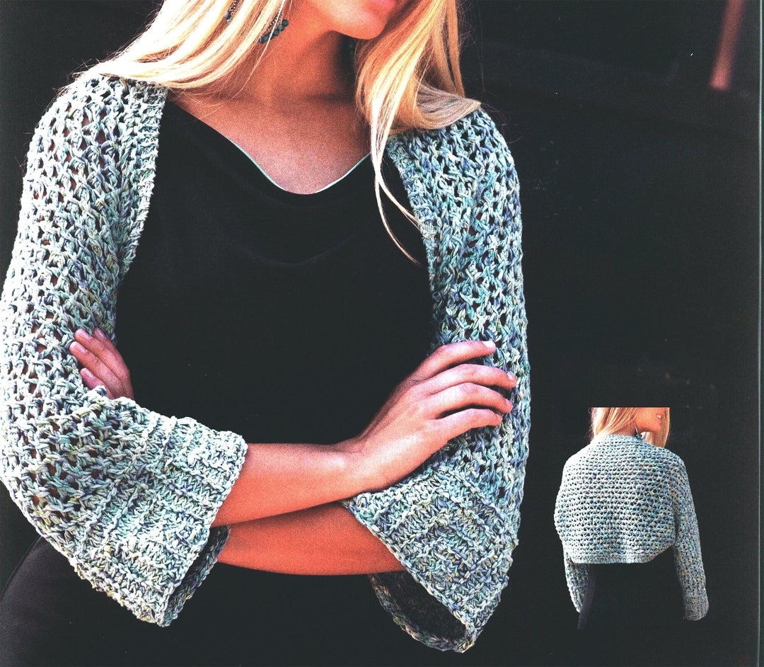 Shrug Pattern, Crop Top | Women's Knitting Pattern Tops, Wraps ...