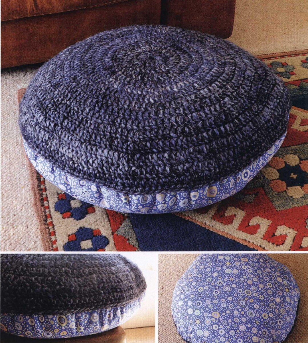 Floor Cushion Pouf Easy Crochet Pattern Chunky Yarn - Etsy