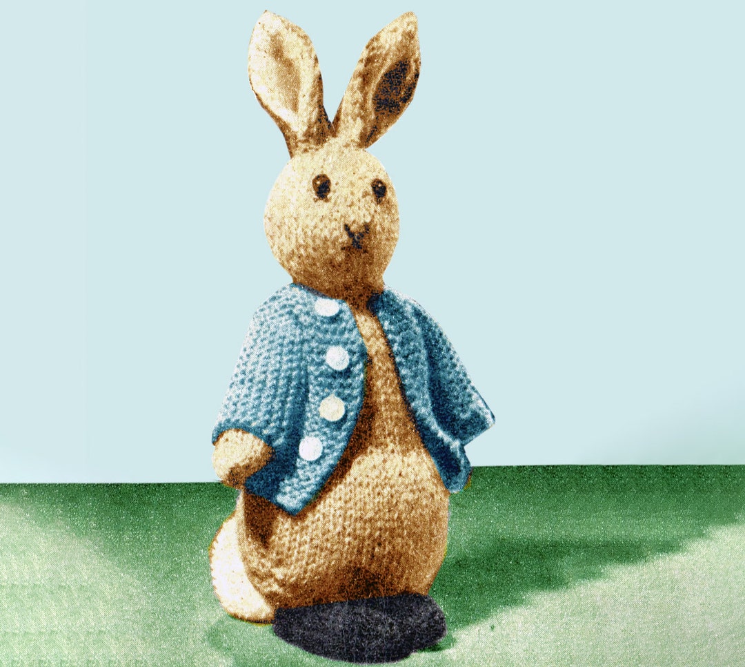 Peter Rabbit Bunny Plush. Cutest Bunny Rabbit Knitting Pattern PDF ...