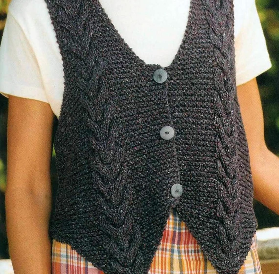 PDF Pattern Women's Chunky Waistcoat | Women's Tops Cabled Vest | DK ...