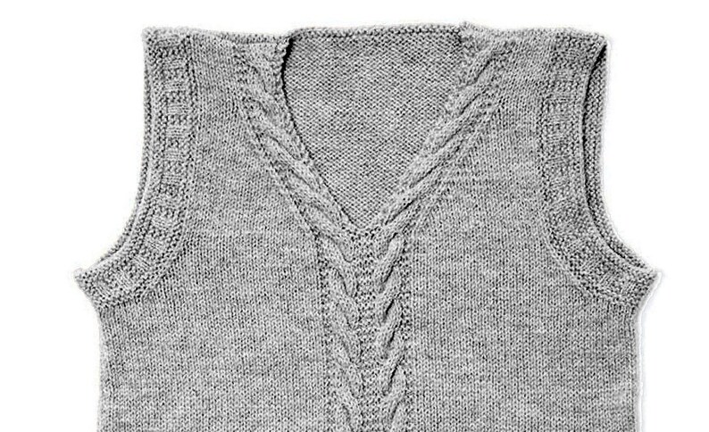 Classic Cable Knit Vest Pattern for Men | Aran Vest Vintage Knitting ...