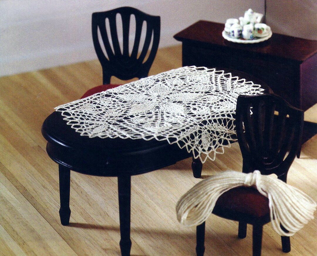 Miniature Lace Tablecloth for Dollhouse | Crochet Pattern Vintage FAB ...