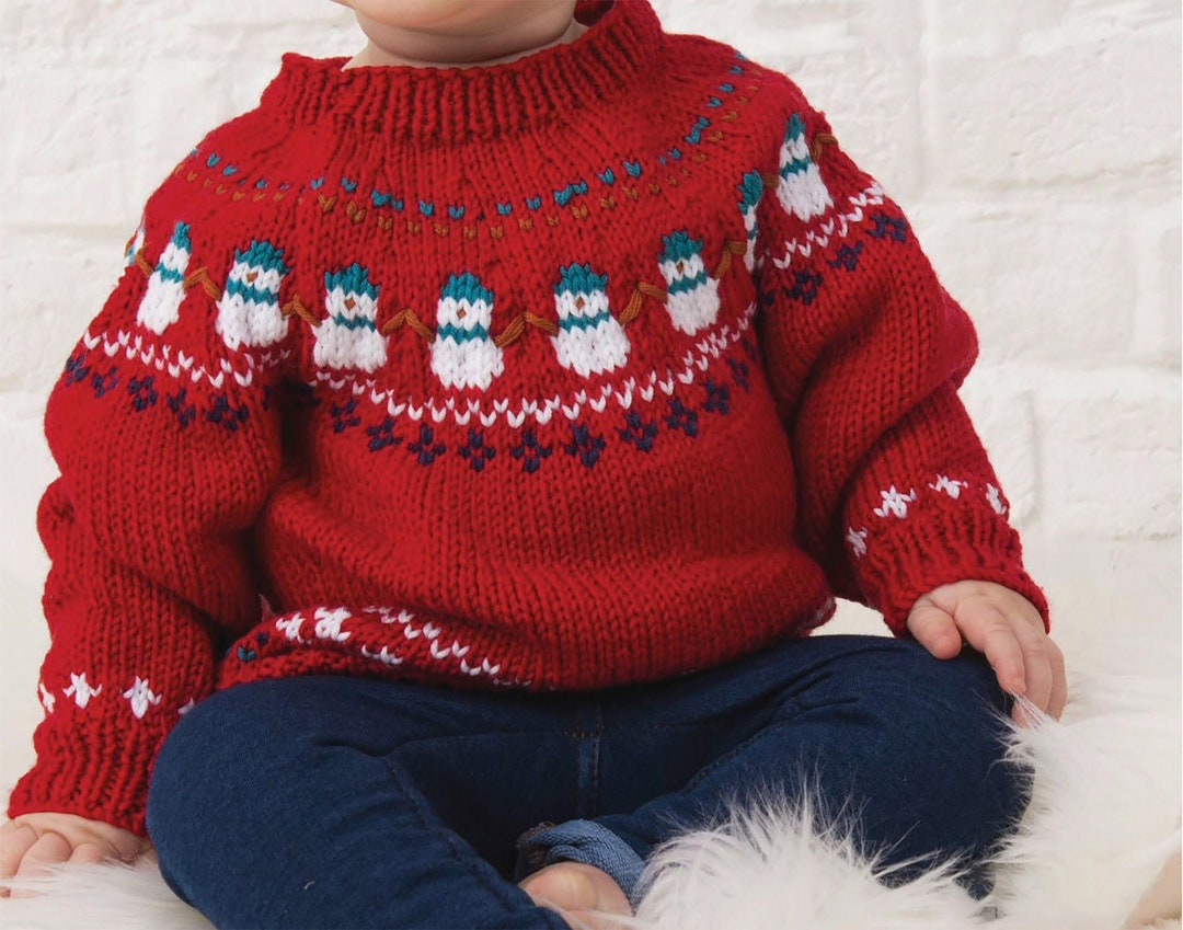 PDF Pattern Christmas Sweater Baby | Snowmen Jumper | Christmas Decor ...